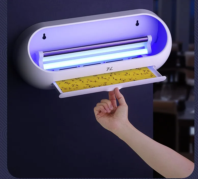 Plug In 1200v Working Voltage Uv Fly Trap Led Ultraviolet No -toxic Sticky Glue Board Led Lamp ...