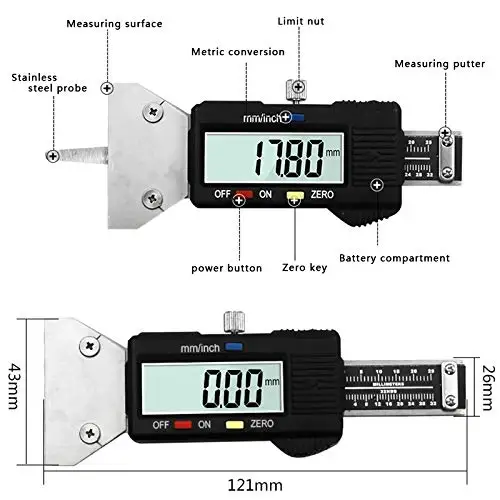 Digital Tread Depth Gauge 0-25mm Measuring Tool - Buy Digital Tread ...