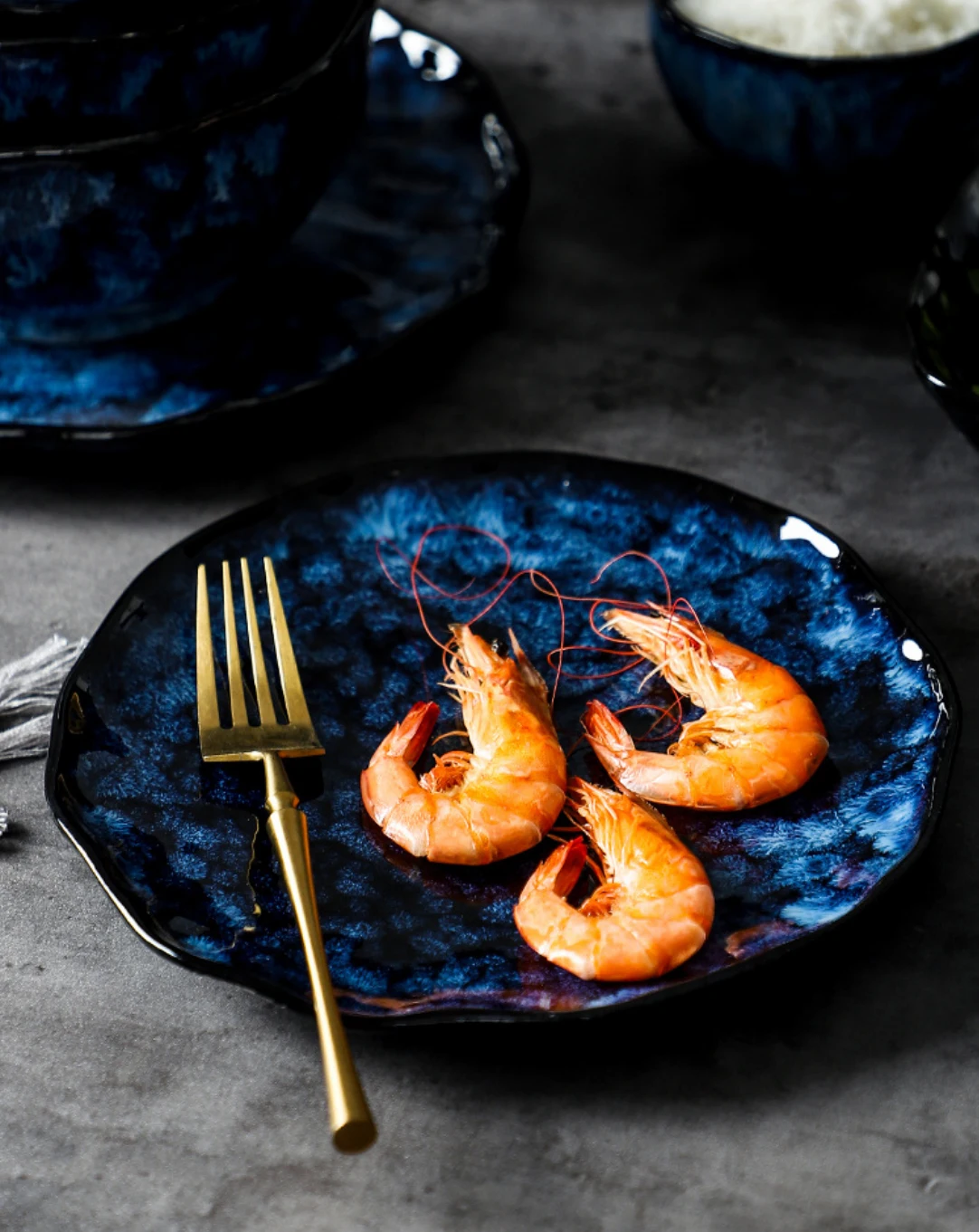 Wholesale Luxury Kiln Transformation Blue Porcelain Sets