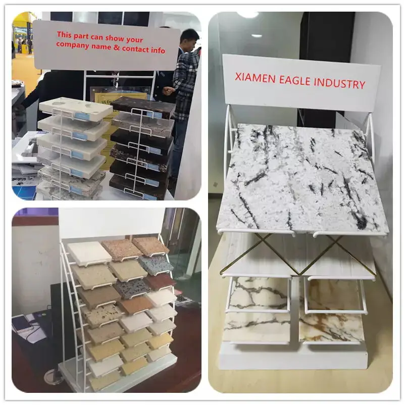 Custom Solid Surface Sample Display Rack Quartz Stone Metal Display ...