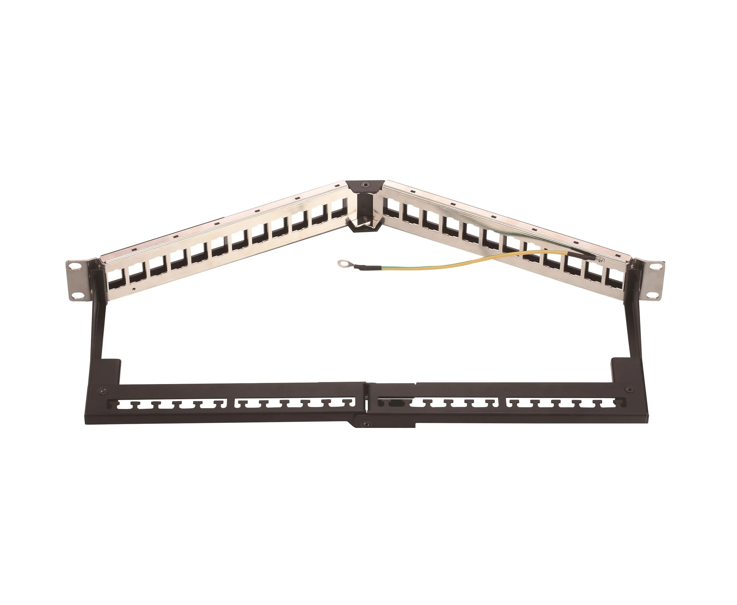 24 Port Angled Patch Panel CAT6A STP for Cat6a Cat6 Cat5e Keystone Jack ...