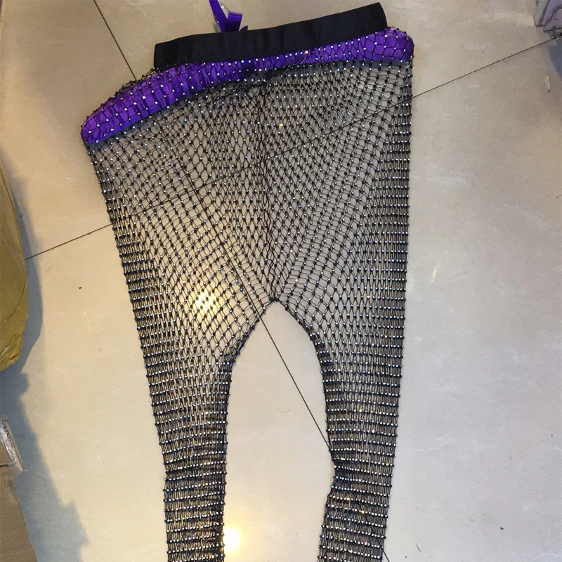 Shop Our Fashion Slit Women Crystal Fishnet Pants Fabric