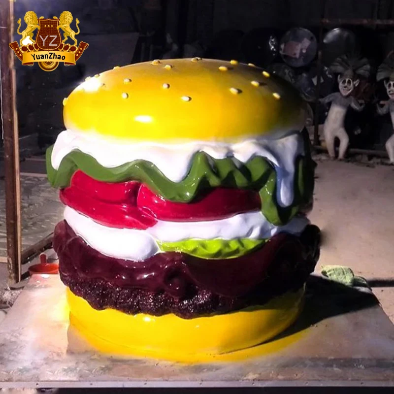 Custom Made Cartoon Food Fiberglass Hot Dog Statue