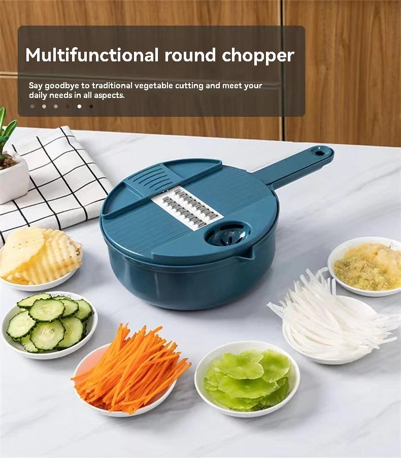 Manual Vegetable Chopper - 12 in 1 Food Cutter Kitchen Tool