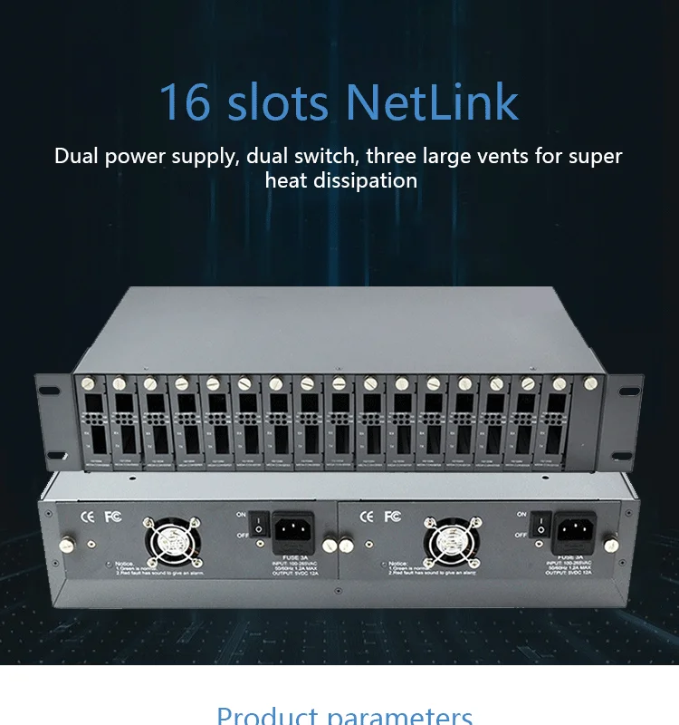 2u Rackmount Dual Power Chassis16 Ports Fiber Media Converter Rack ...