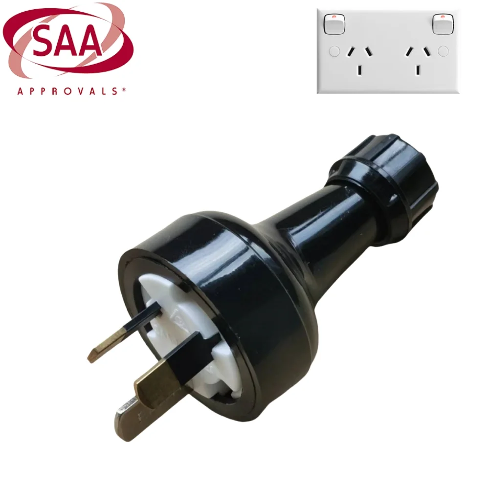 Black Australian New Zealand 220V 230V Plug AC 3-Pin Wiring Plug ...