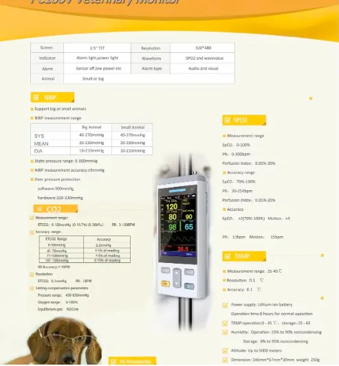 Pc100sv Animals Veterinary Pulse Oximeter With Spo2,Temp Pet Multi ...