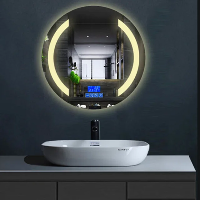 Time & Temperature Display Mirror Led Light Touch Switch For Bath ...