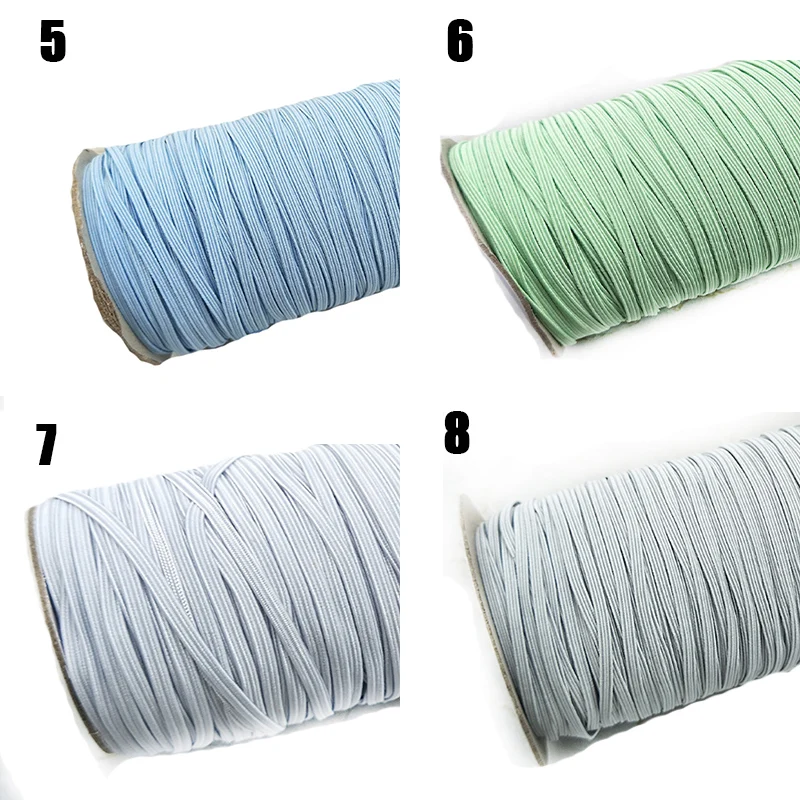 Bulk White And Black 3mm Flat Elastic Band 3mm Braid 200 Yards Per Roll ...