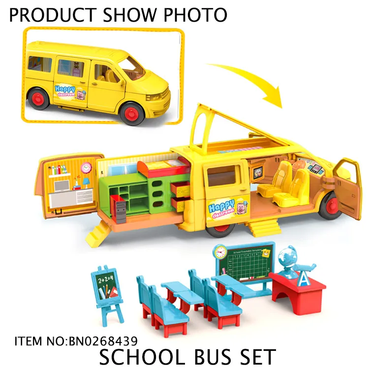 School Bus Kids Educational Diy Toys With Chair Desk - Buy School Bus ...