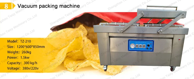 Fully Automatic Potato Crisps Making Machinery Chips Frying Machine
