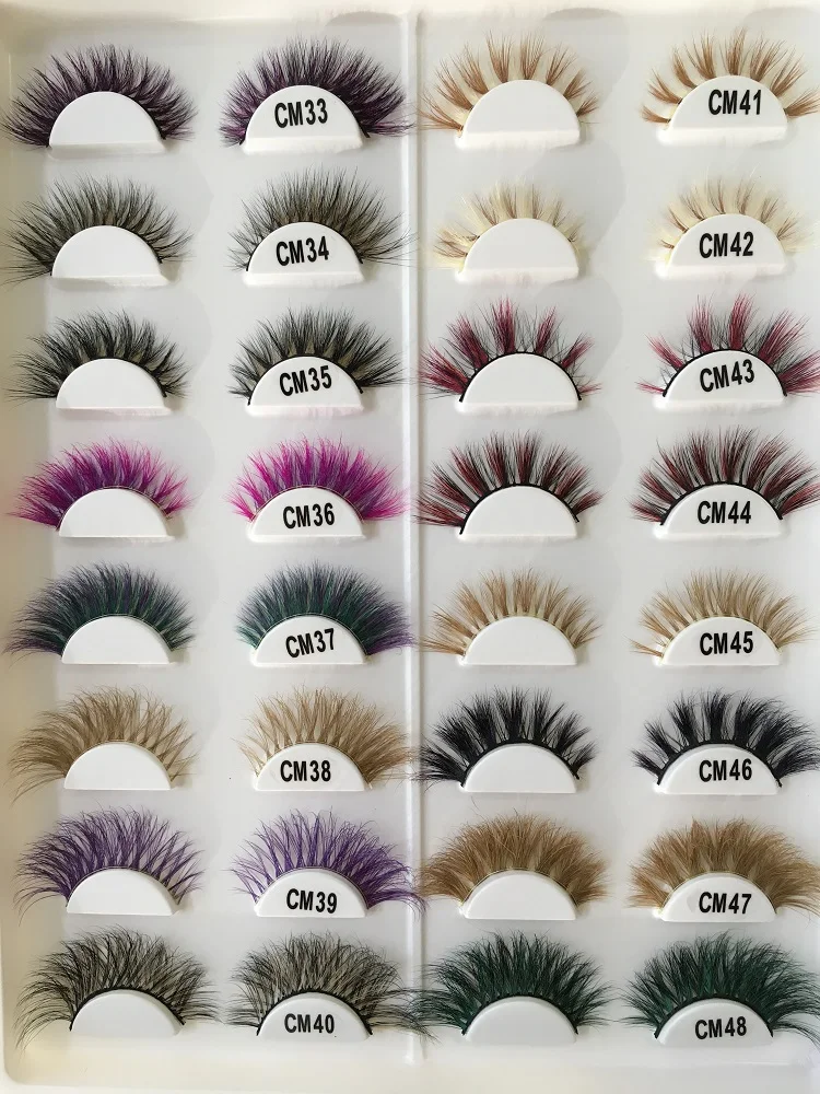 Halloween Makeup Color Minks 3d Handmade Colorful Lashes Rainbow Mink ...