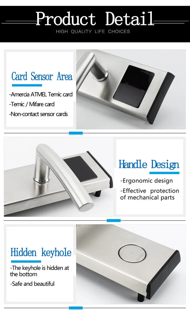 RF Key Card Reader - Intelligent Wooden Door Lock System