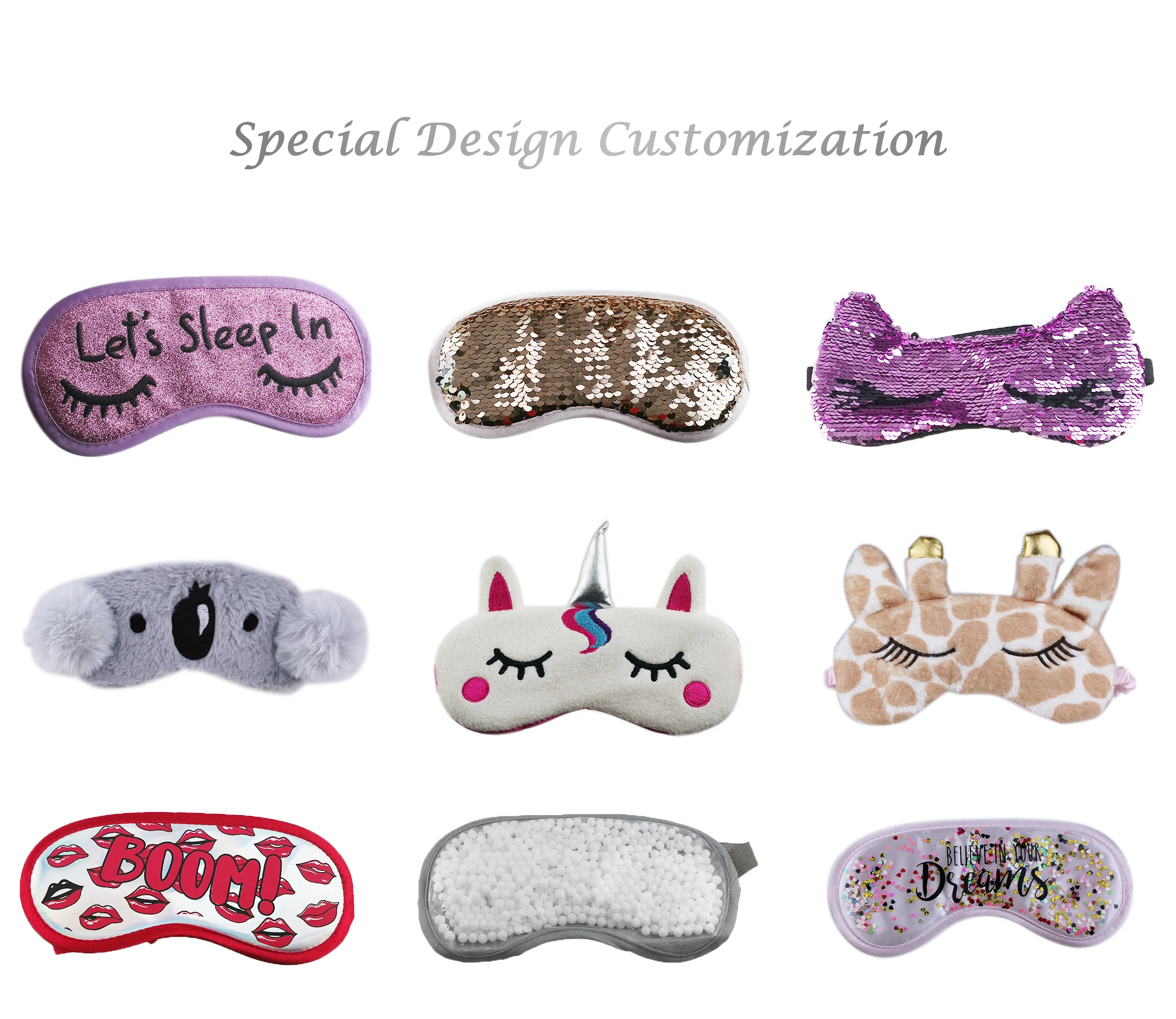 Golden Glitter Eye Shadow Black Eyelash Silk Eye Sleeping Mask - Buy ...