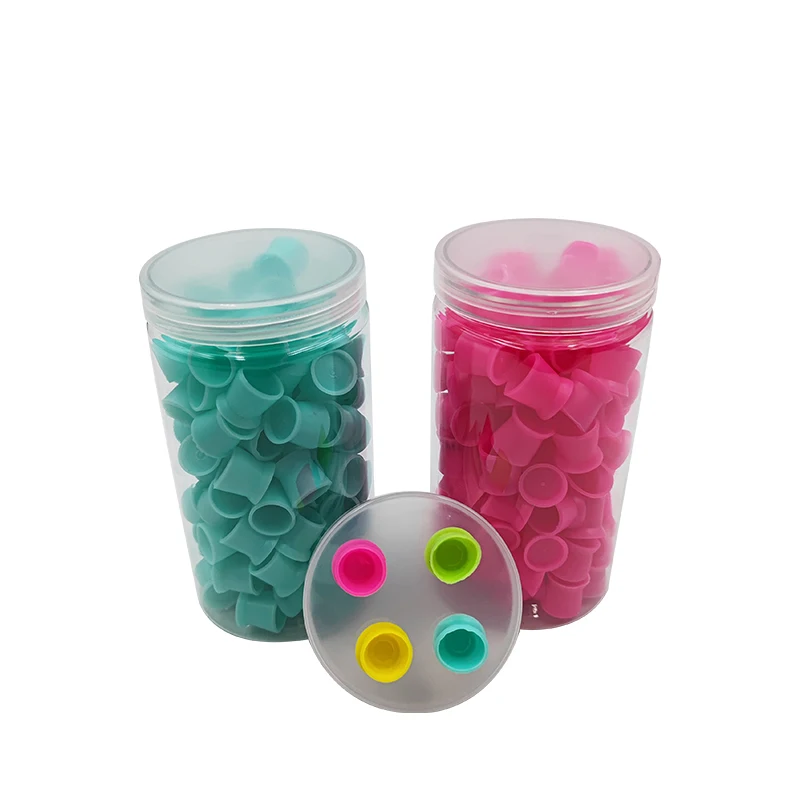 100pcs Disposable Silicone Tattoo Ink Cups Tattoo Makeup Pigment Caps ...
