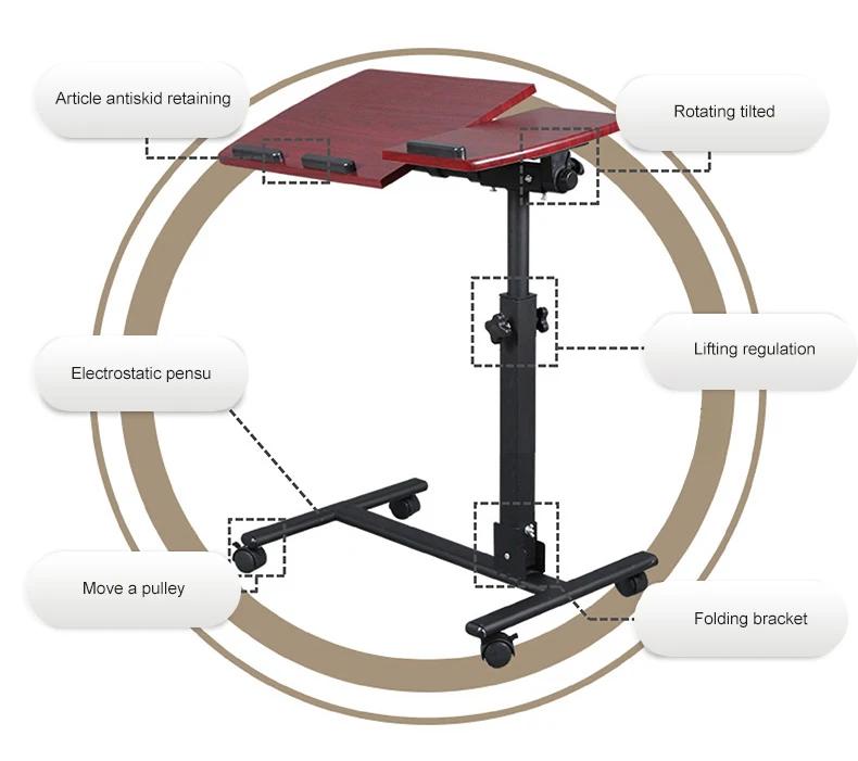 Height Adjustable Laptop Stand With Mouse Pad Sturdy And Portable ...