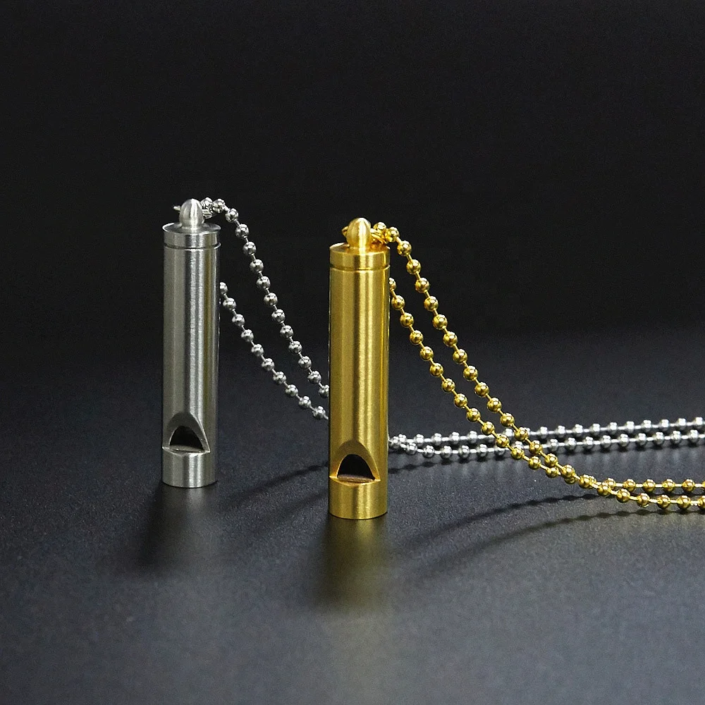 Customized Breath Tool Steel Whistle Necklace for Stress Relief
