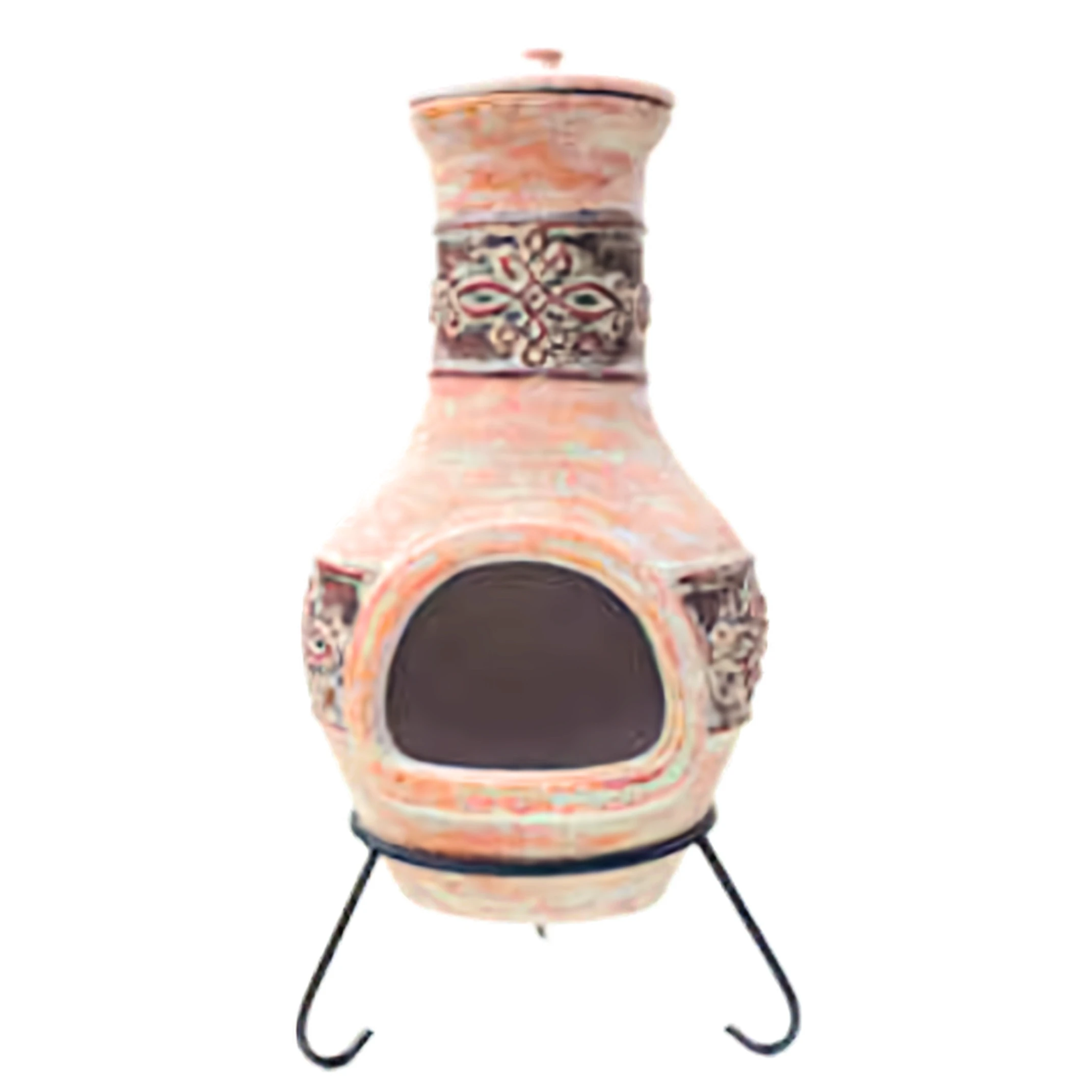 Authentic Mexican Design Terracotta Clay Chiminea