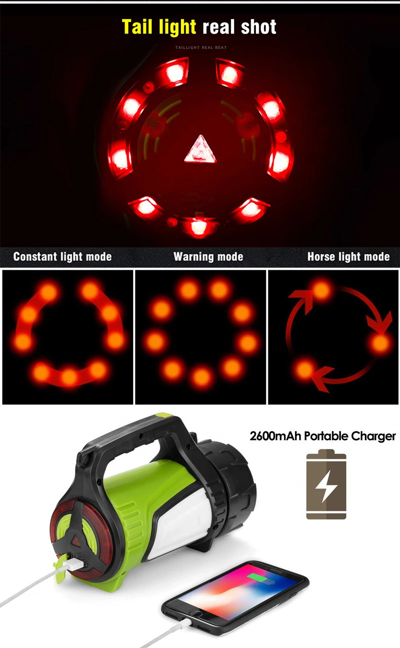 Hunting Light Searchlight - Portable and Rechargeable LED