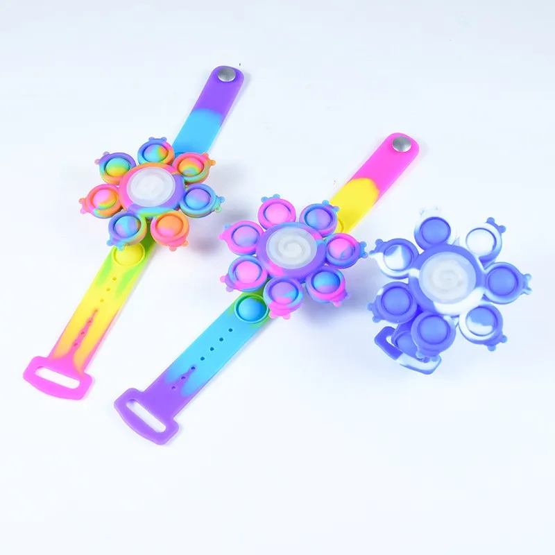 Wholesale Pop Bubble Sensory Fidget Rotating Bracelets Led Finger ...