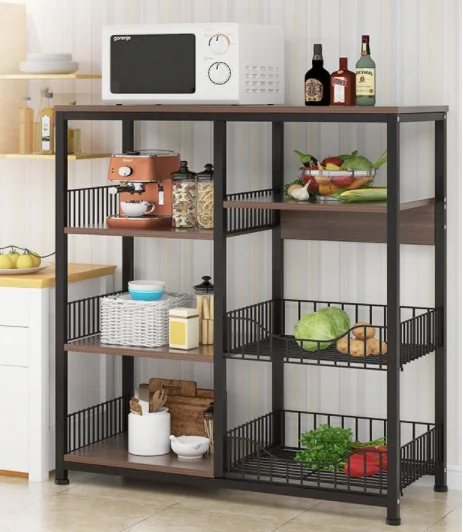 4-tier Free Standing Kitchen Shelves Cabinet Dry Storage Cabinet ...