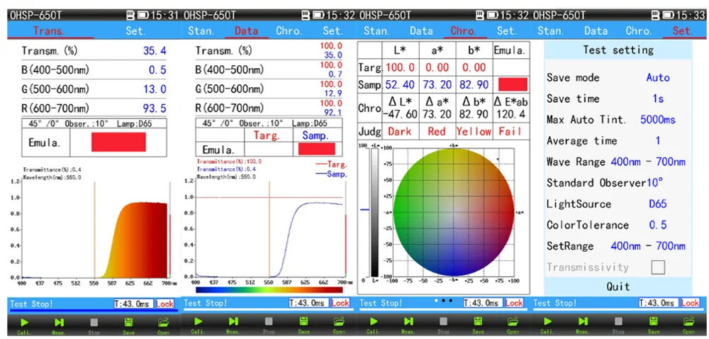 OHSP350T Portable Spectrum Analysis Transmittance Spectrometer