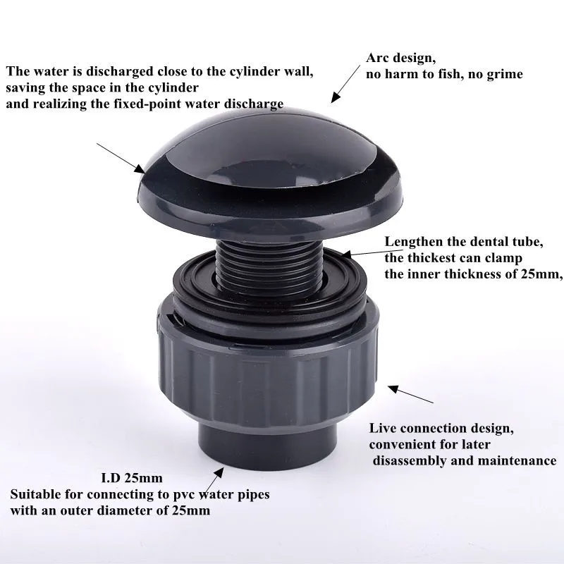 Upvc Fish Tank Wall-mounted Water Inlet No Overflow Water Inlet Upper ...