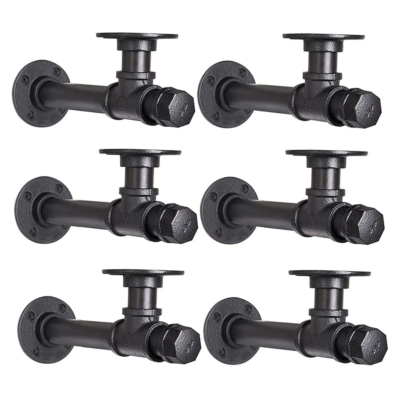 Heavy Duty Cast Iron Floating Wall Mounted Bracket Shelf Rustic ...