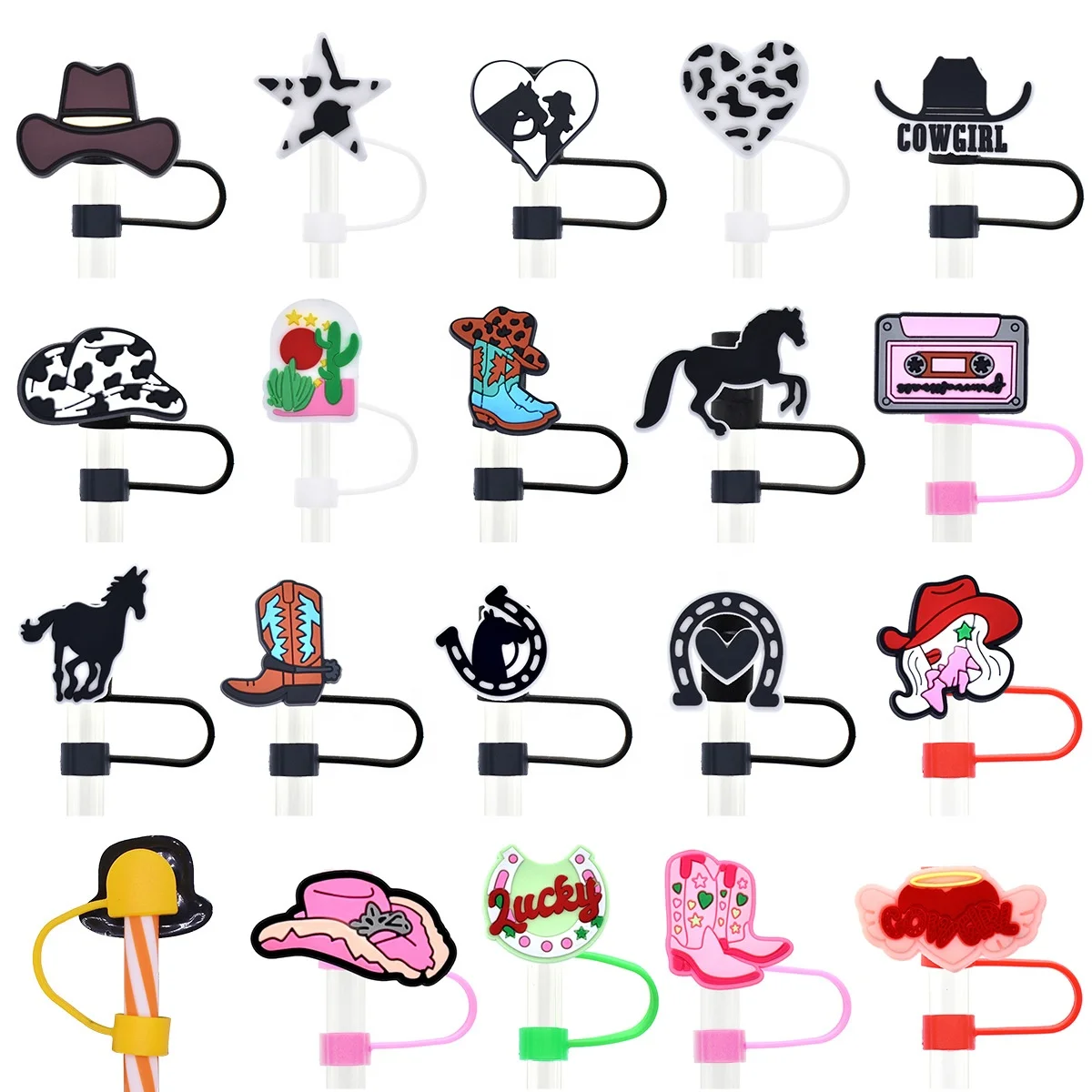 10mm Cowgirls Straw Topper Charms Cartoon Fruits Straw Charms For ...