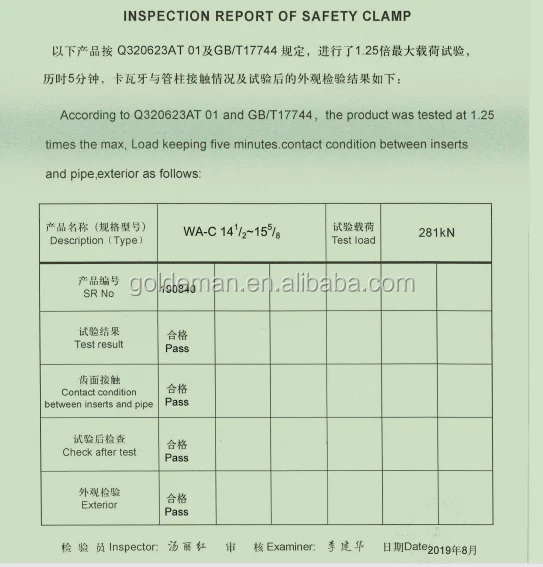 Drilling Pipe Handling Tools Type C Ttoe T Safety Clamps