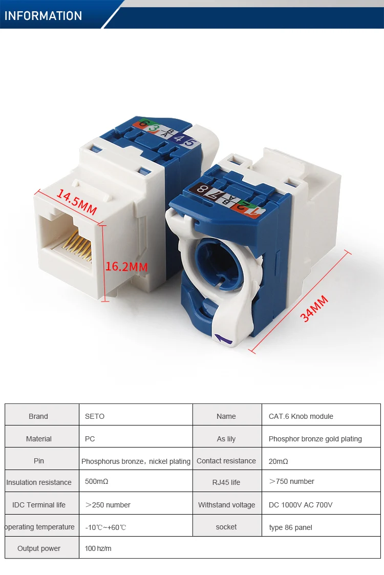 Factory Rj45 Connector Toolless Utp Unshielded Rotate Cat6 Rj45 ...