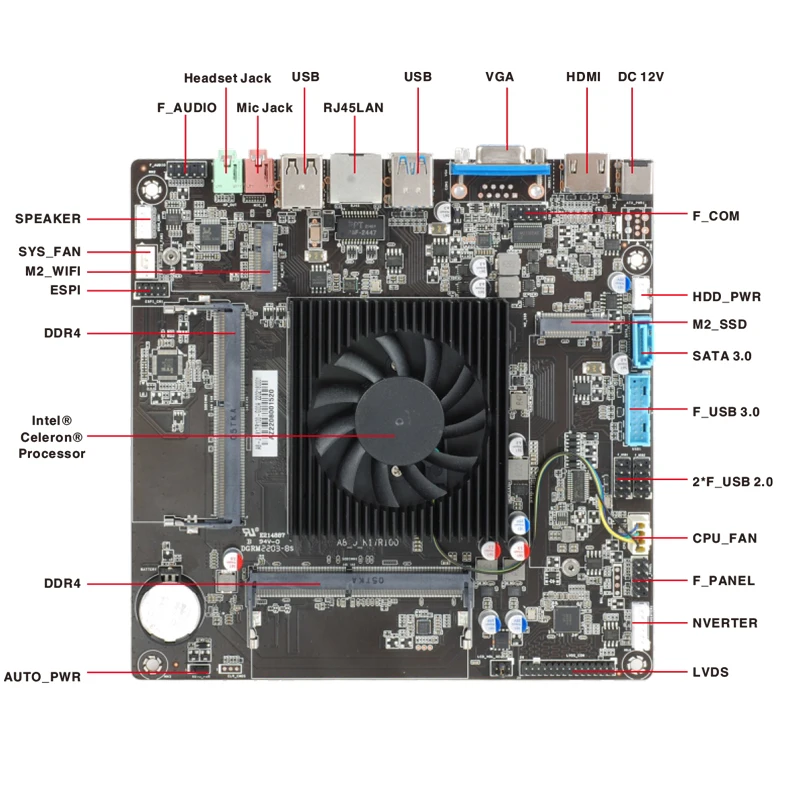 N5095 Mini ITX Motherboard with Onboard Intel CPU, DDR4 RAM Support ...