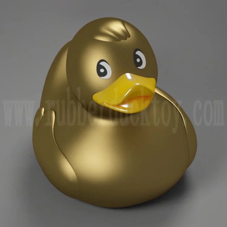 7cm Promotional Gold Rubber Duck - Eco-Friendly Bath Toy