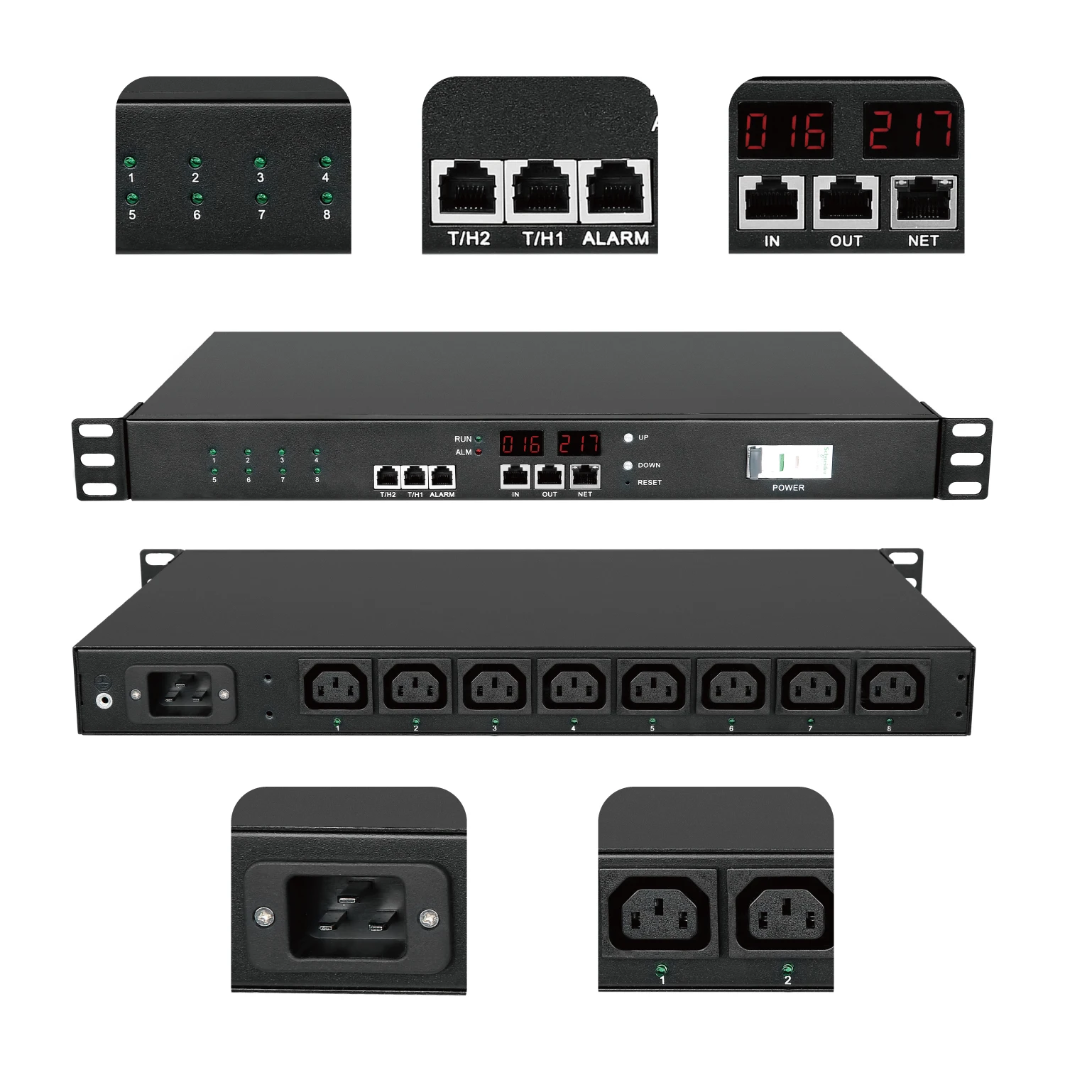 1u 19 Inch Horizontal C13 Smart Pdu Network Cabinet Pdu Rack Power ...