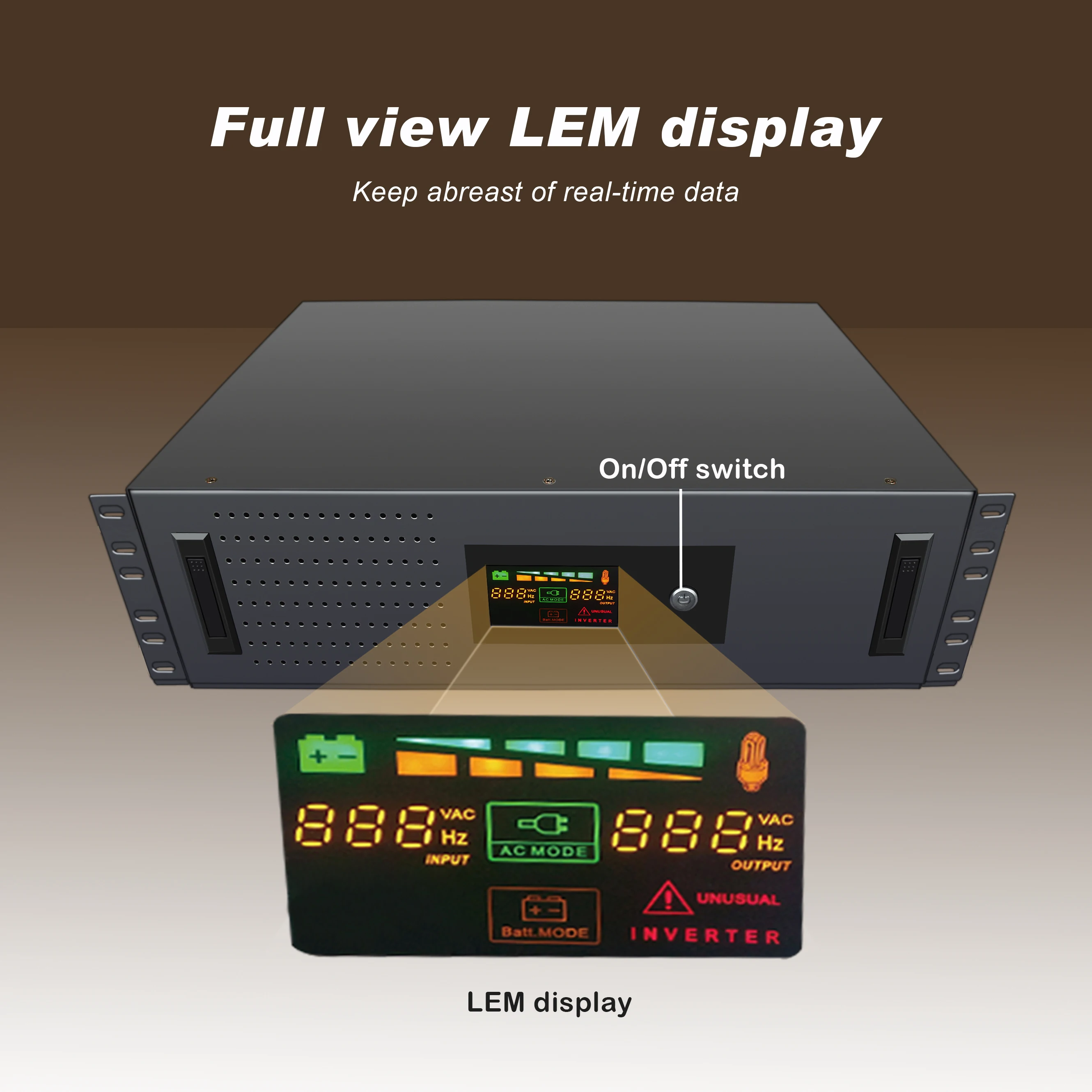 Rack-mounted Offline Ups 2000va/1200w With Lem Color Display Simulated ...