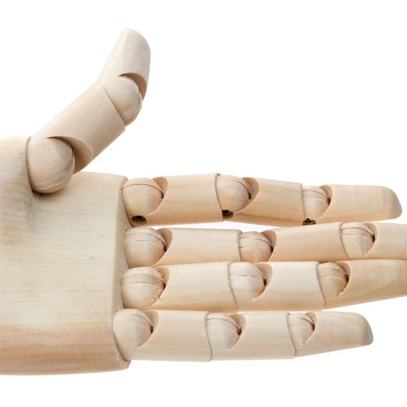 12 Inch Articulated Wooden Hand for Artists - Paint & Sketch