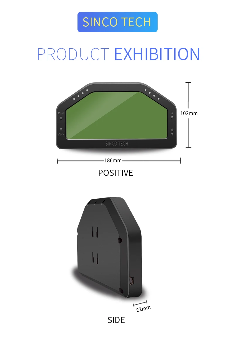 Sincotech 6.5'' Universal Digital Obd2 Gauge Dashboard Lcd Race Dash ...