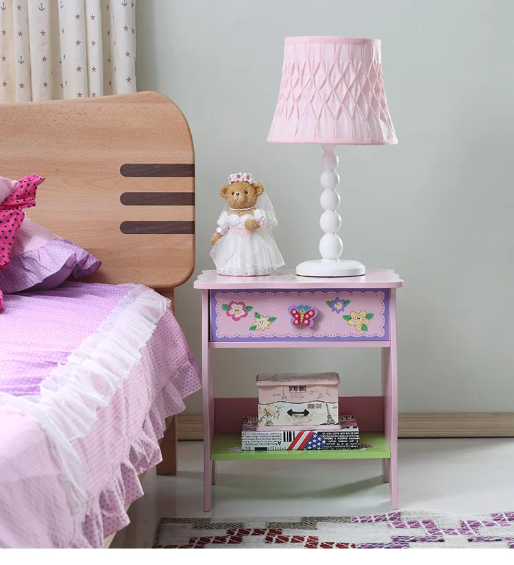 Children Bedside Table Pink And Blue Study Furniture Colorful Multi ...