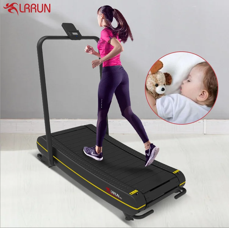 Self-Powered Curved Mini Manual Treadmill - Foldable Magnetic Treadmill ...