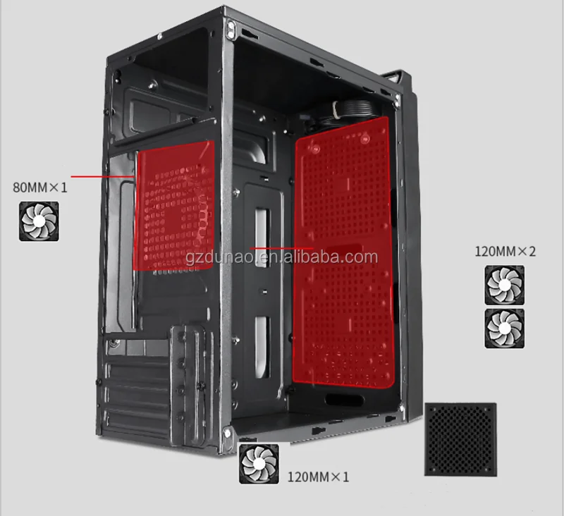 Office Computer PC Case with Acrylic Plates - Simple Gaming