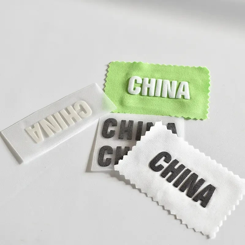 Customizable 3D Silicone Clothing Labels Washable Iron-On T-Shirts with ...