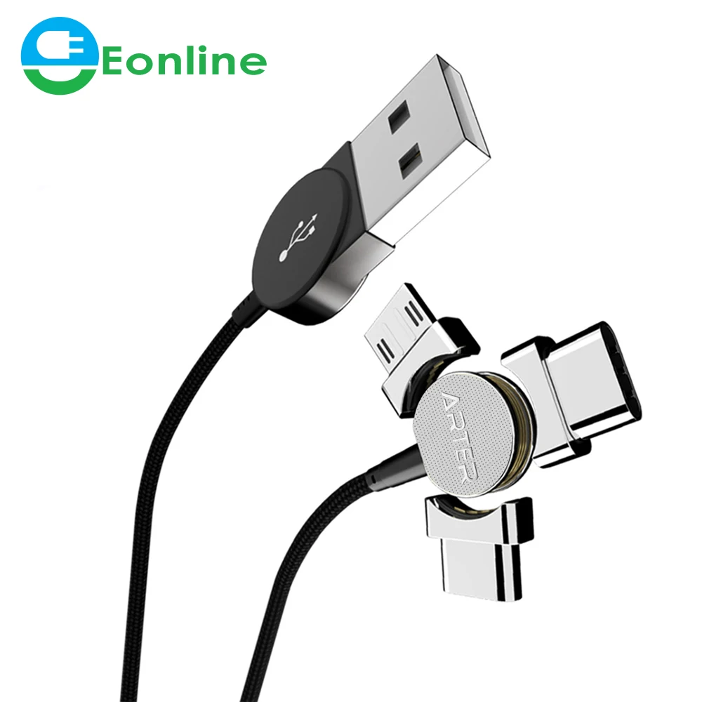 Eonline 1m Rotating 360 Degree Magnetic Usb Cable Fast Charging Usb C ...