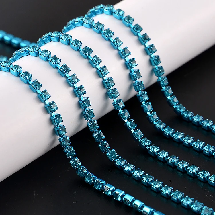 Colorful Rhinestone Chain SS12 3mm - Perfect for Wedding