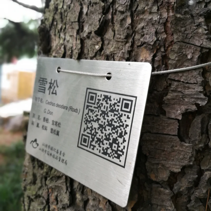 Custom Tree Metal QR Code ID Tags Metal Aluminum QR Code Serial Numbers ...