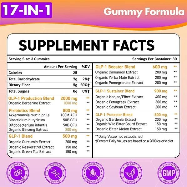 Hot-Selling GLP-1 Gummies for Adults Cross-Border Export Amazon Hot ...