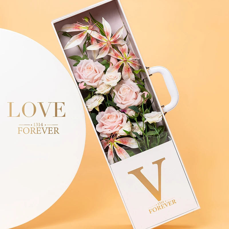 Luxury Acrylic Flower Box with Handle - Perfect Gift Wrapping