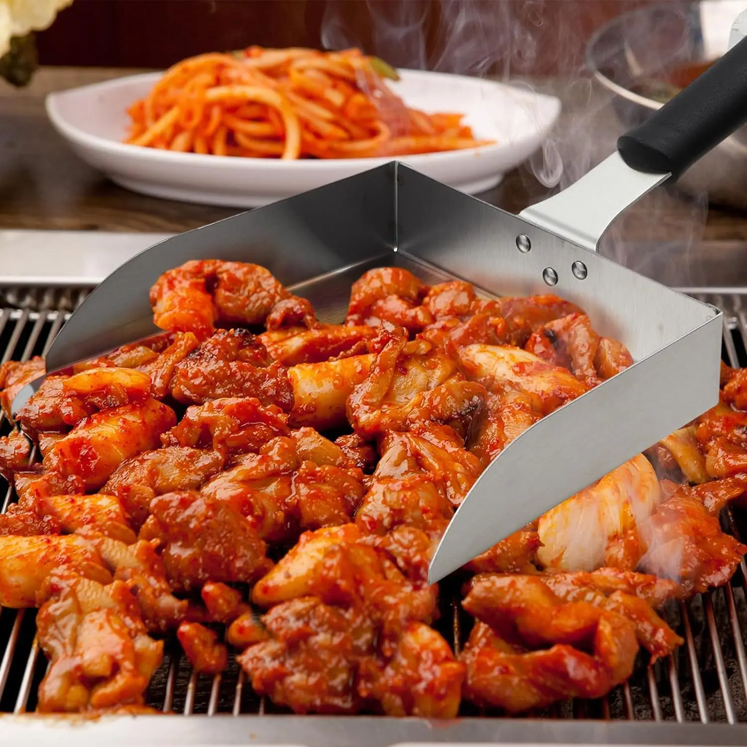 Modern Stainless Steel Teppanyaki Food Spatula Flat Wider Food Spatula ...