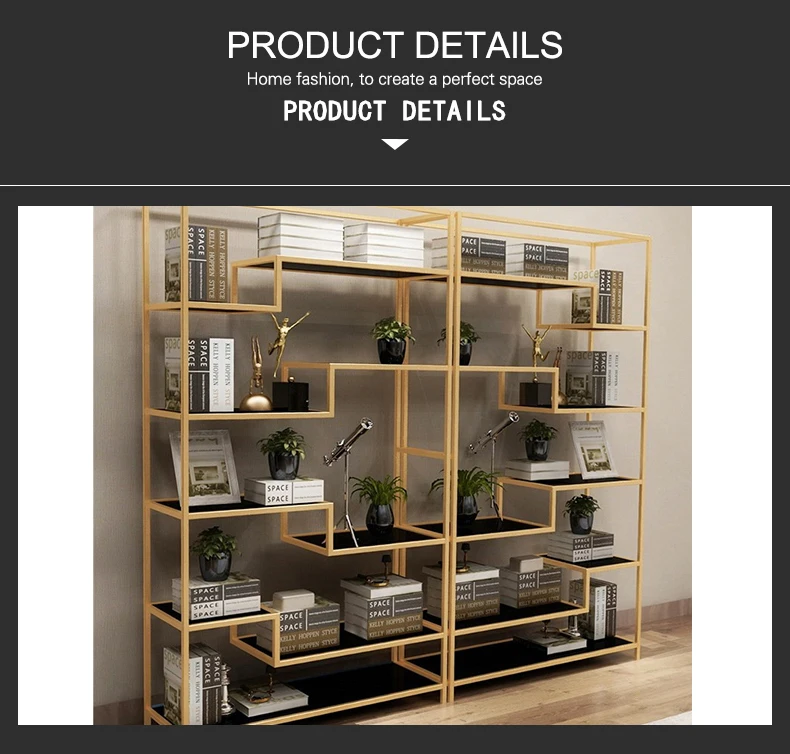 Top Quality Living Room Furniture Rose Gold Bookshelf For House Sj003 ...