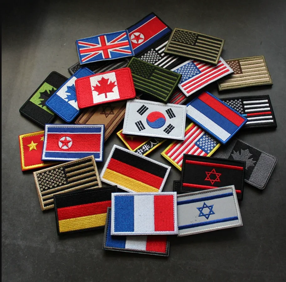 Pattern Country Flag Patch Parches Banderas Custom Embroidered Fabric Garment Canvas Patches For ...
