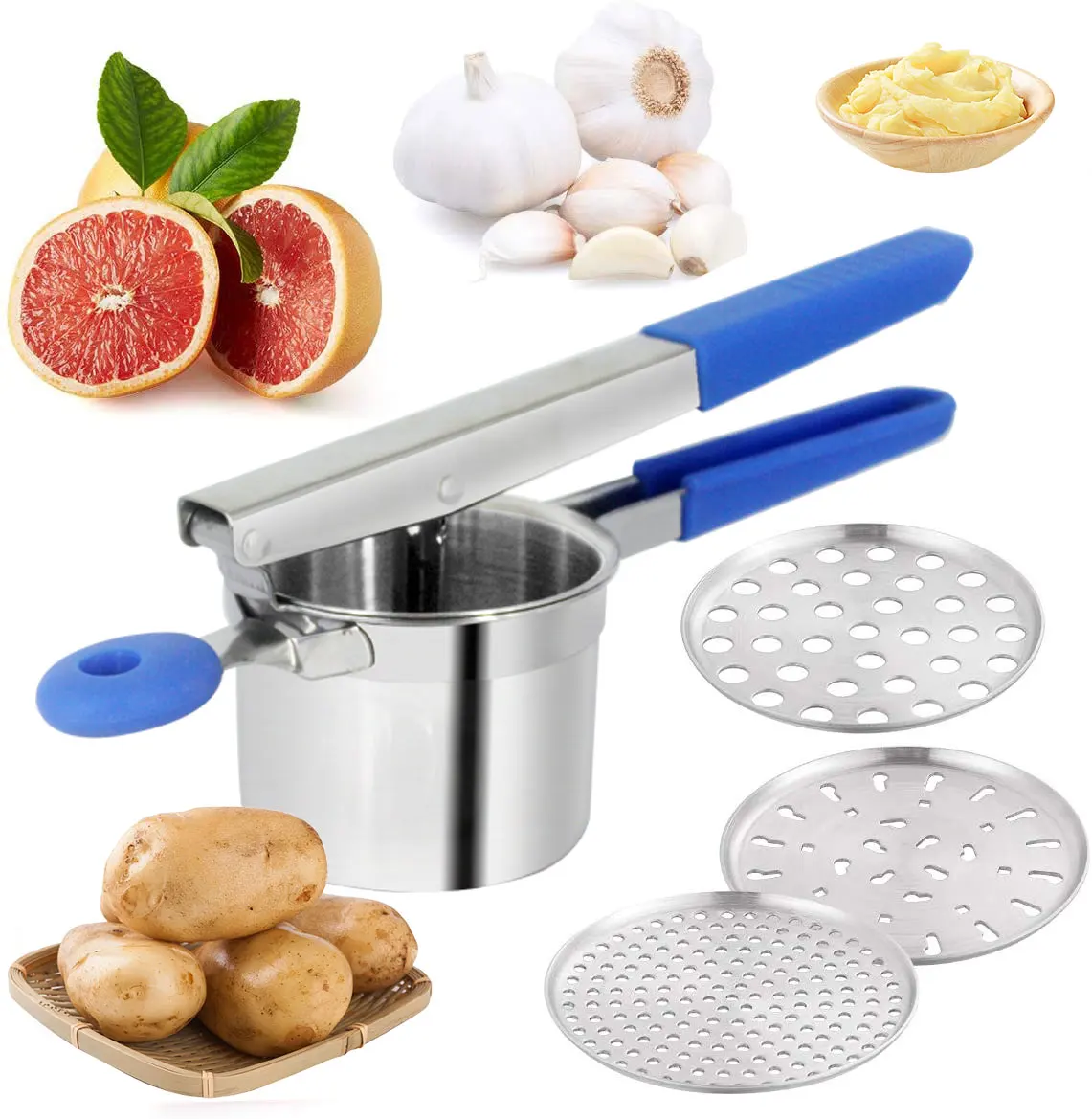 Stainless Steel Heavy Duty Ricer Kitchen Tool With Non-slip Handle ...